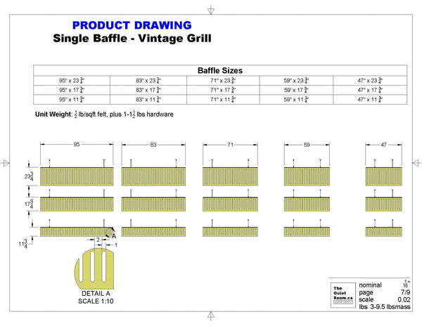 Acoustic Single Baffle - Vintage Grill – TheQuietRoom USA