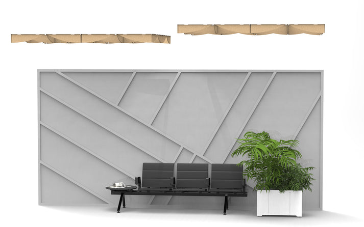 Acoustic T-Bar Single Baffle - Curve – The Quiet Room USA Inc.